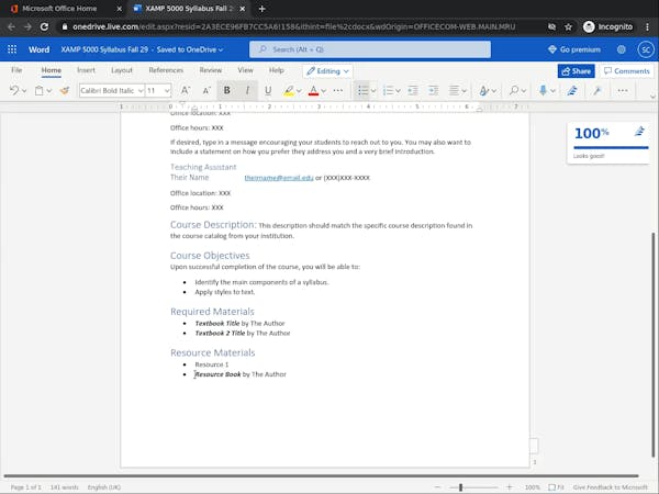Creating An Interactive Syllabus Using Microsoft Word 8542