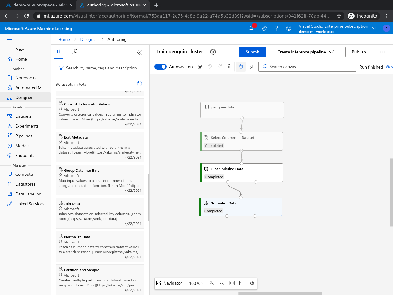 Develop Clustering Models with Azure ML Designer