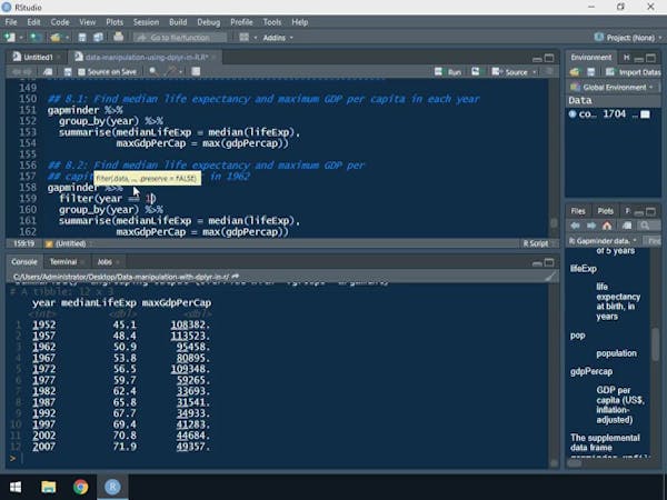 Data Manipulation With Dplyr In R