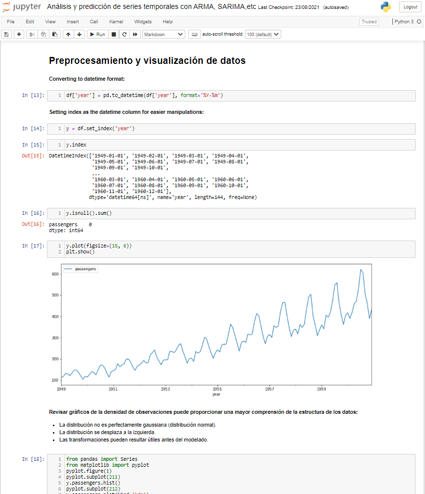 Machine Learning para series temporales con ARIMA, SARIMA...