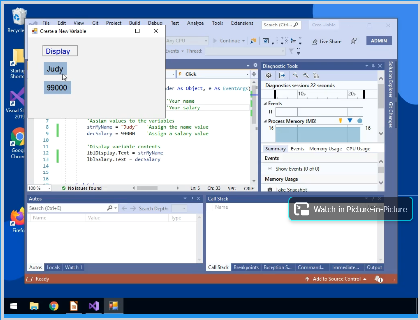 Explore Variables and Data Types in VB.NET