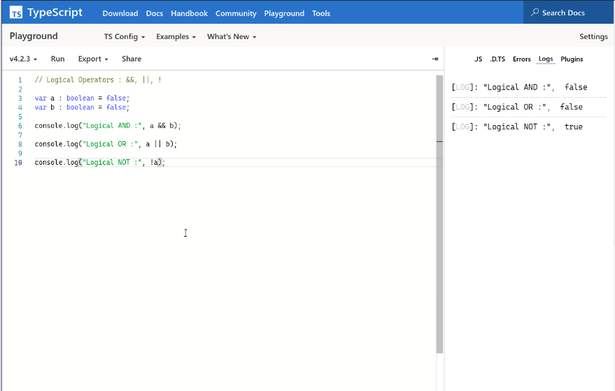 TypeScript Operators