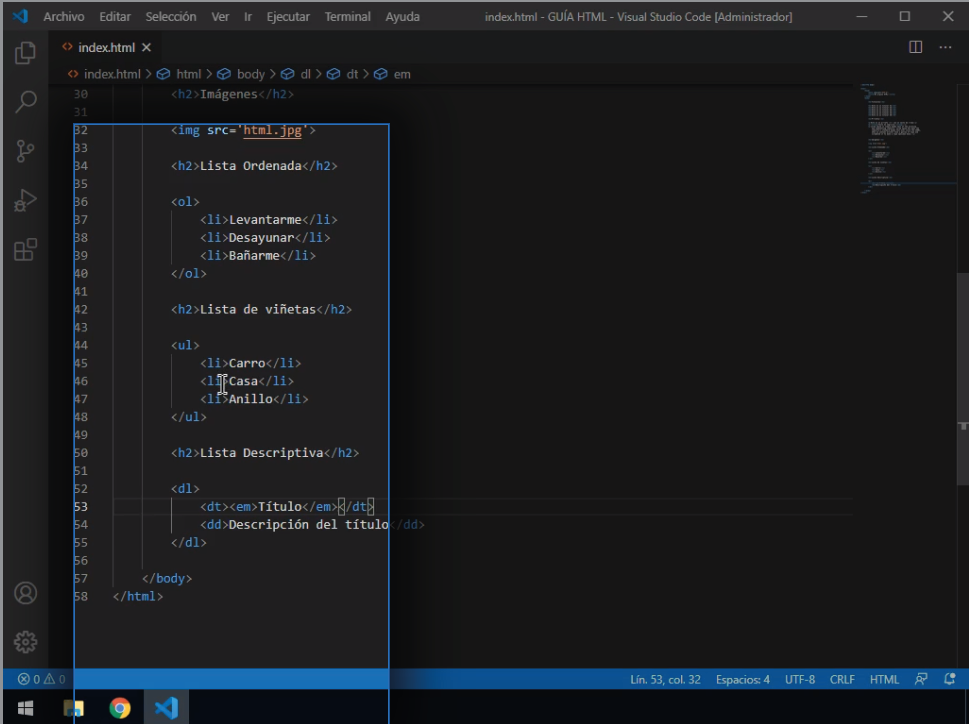 Crea tu primera página web en HTML