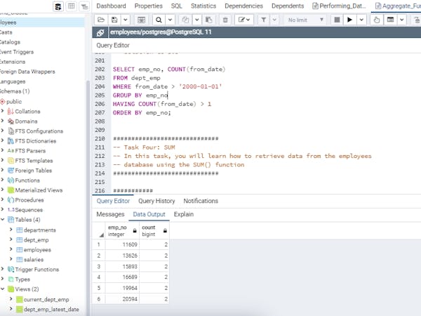 Performing Data Aggregation using SQL Aggregate Functions Performing Data Aggregation using SQL Aggregate Functions