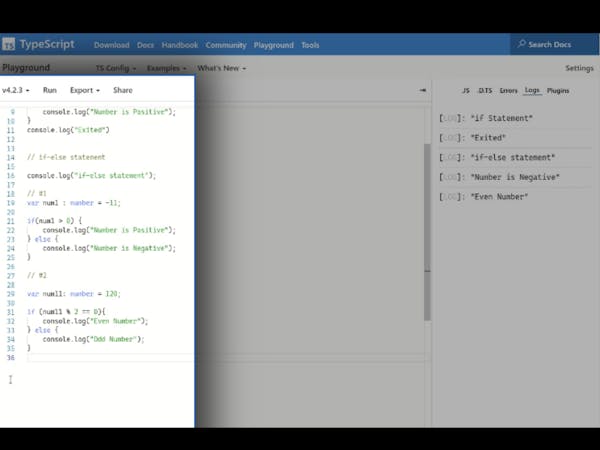 Typescript Control Structures