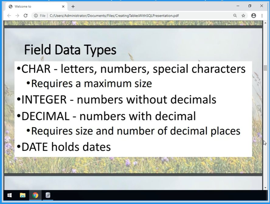 Creating Database Tables with SQL