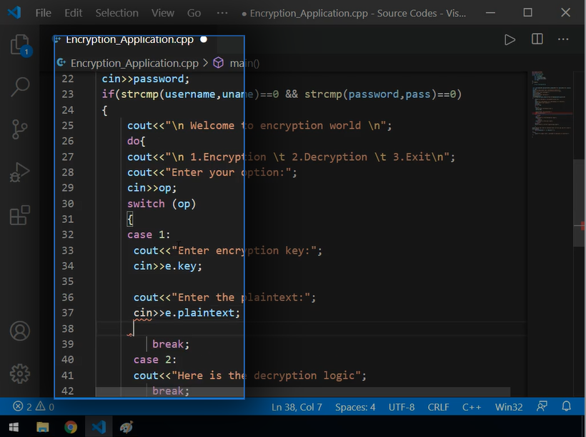 Encryption And Decryption Using C++