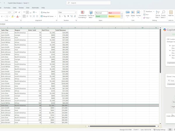 Copilot For Beginners Sales Data Analysis In Excel