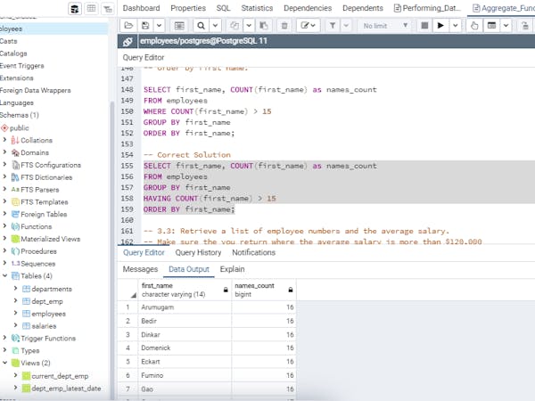 Performing Data Aggregation using SQL Aggregate Functions Performing Data Aggregation using SQL Aggregate Functions