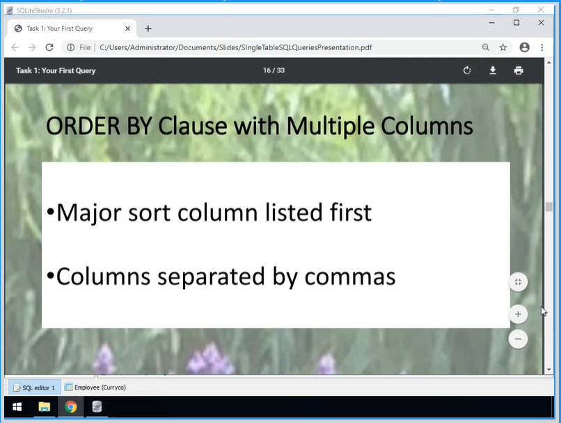 Retrieve Data using Single-Table SQL Queries