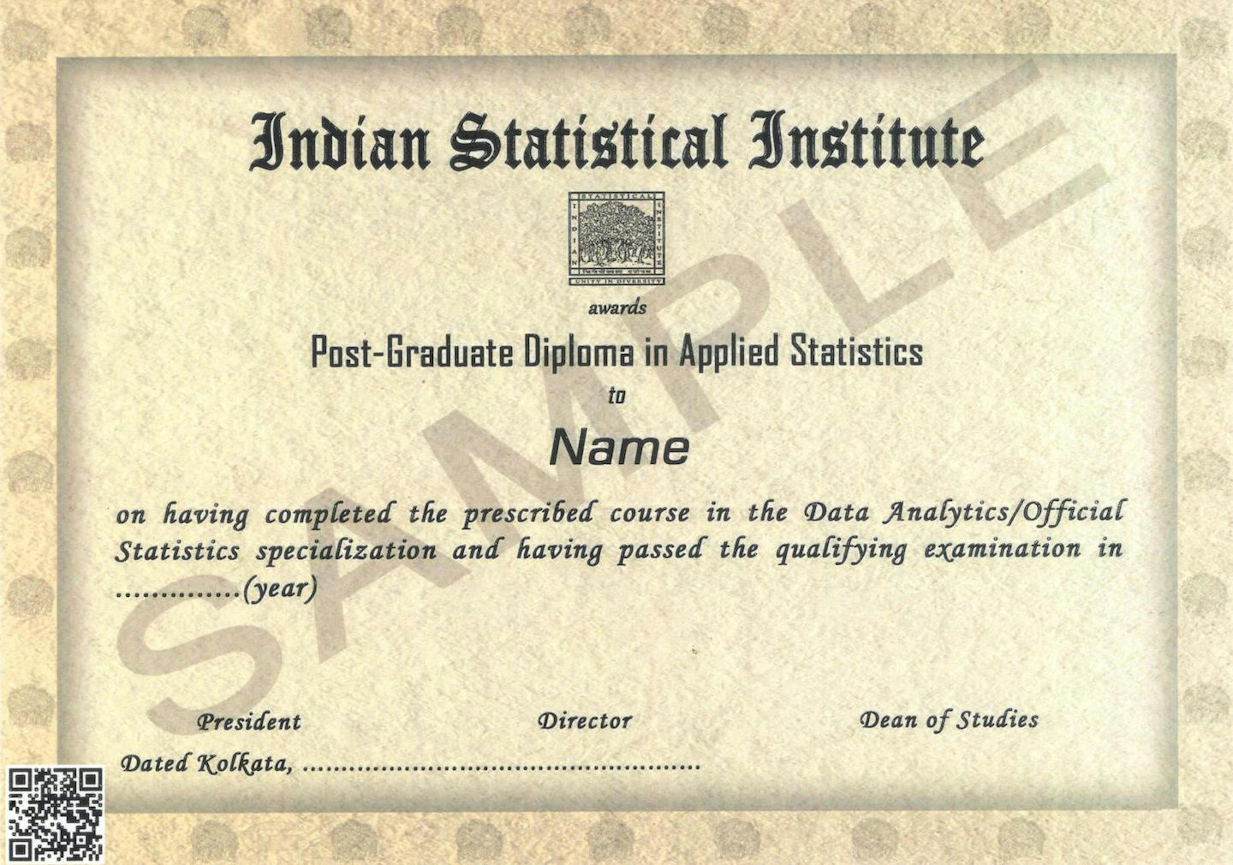 Postgraduate Diploma in Applied Statistics | Indian Statistical ...
