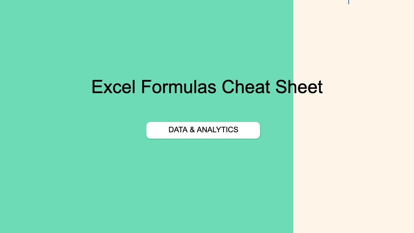 Excel Formulas Cheat Sheet | Coursera
