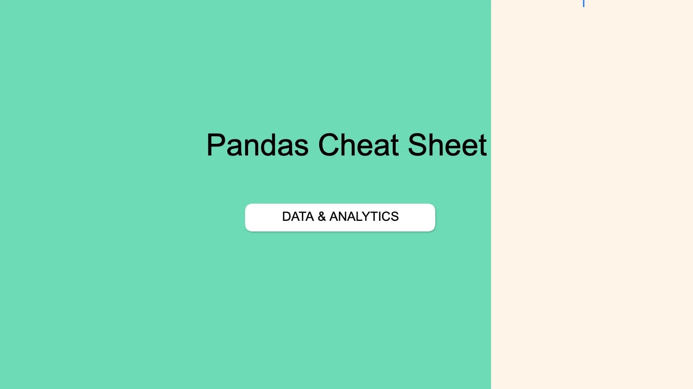 Pandas Cheat Sheet & Quick Reference | Coursera